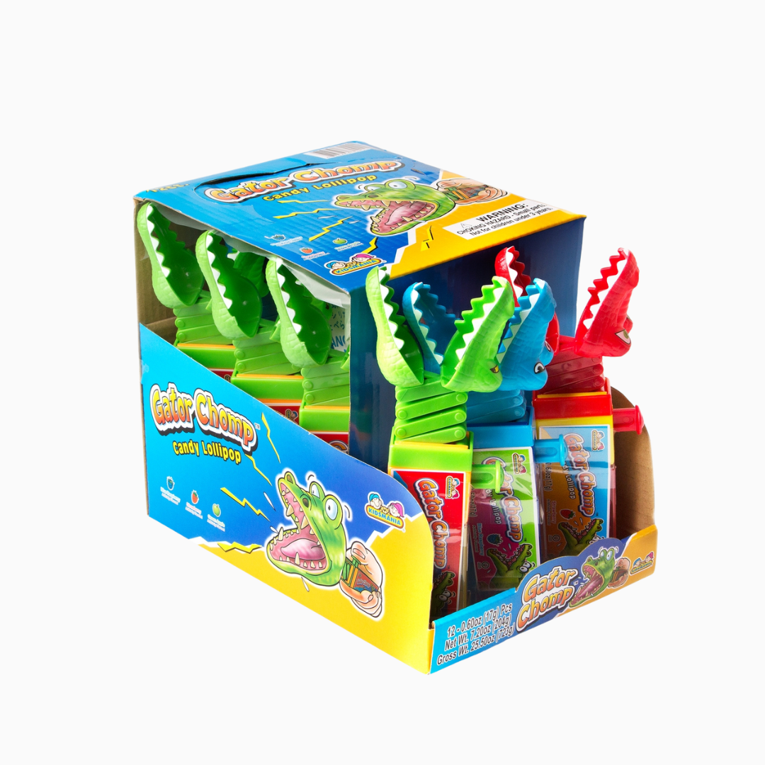 Toy Gator Chomp Lollipops – 12 Count | Fun Candy Toy for Kids