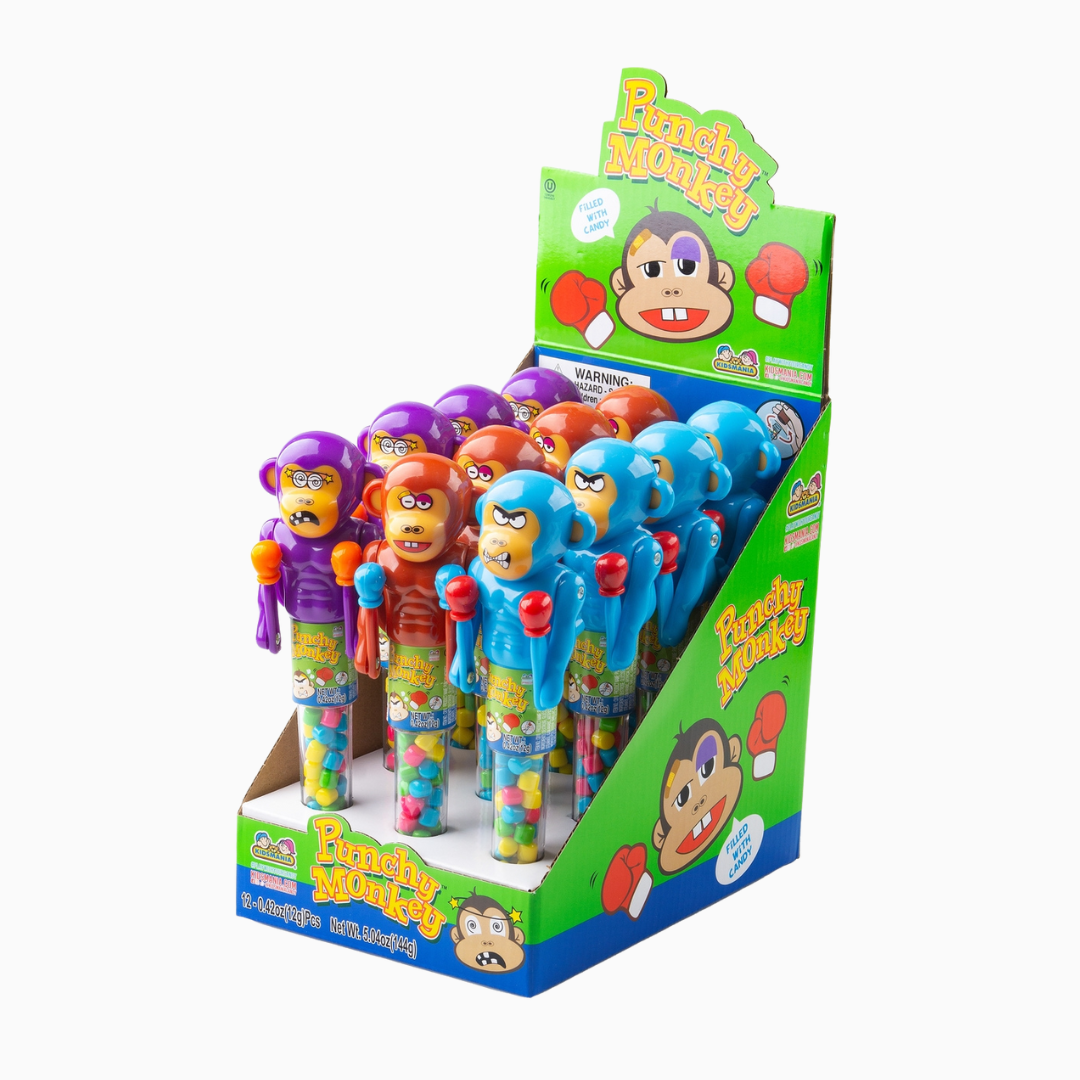 Toy Punchy Monkey Candy – 12 Count | Interactive Candy Toy for Kids