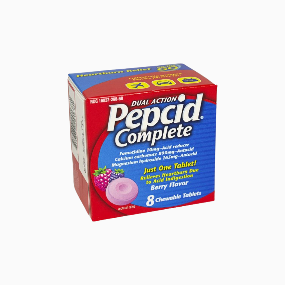 Pepcid Complete – 25 Chewable Tablets | Dual Action Heartburn Relief